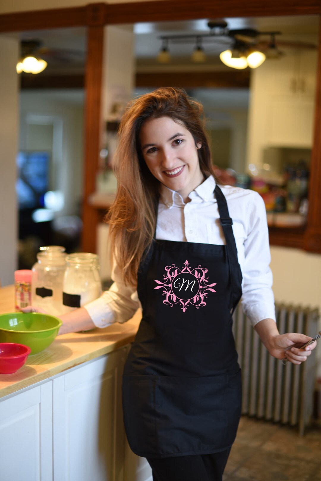 Monogrammed Apron, Gift for Her, Monogram or Initial, Bakers Apron ...