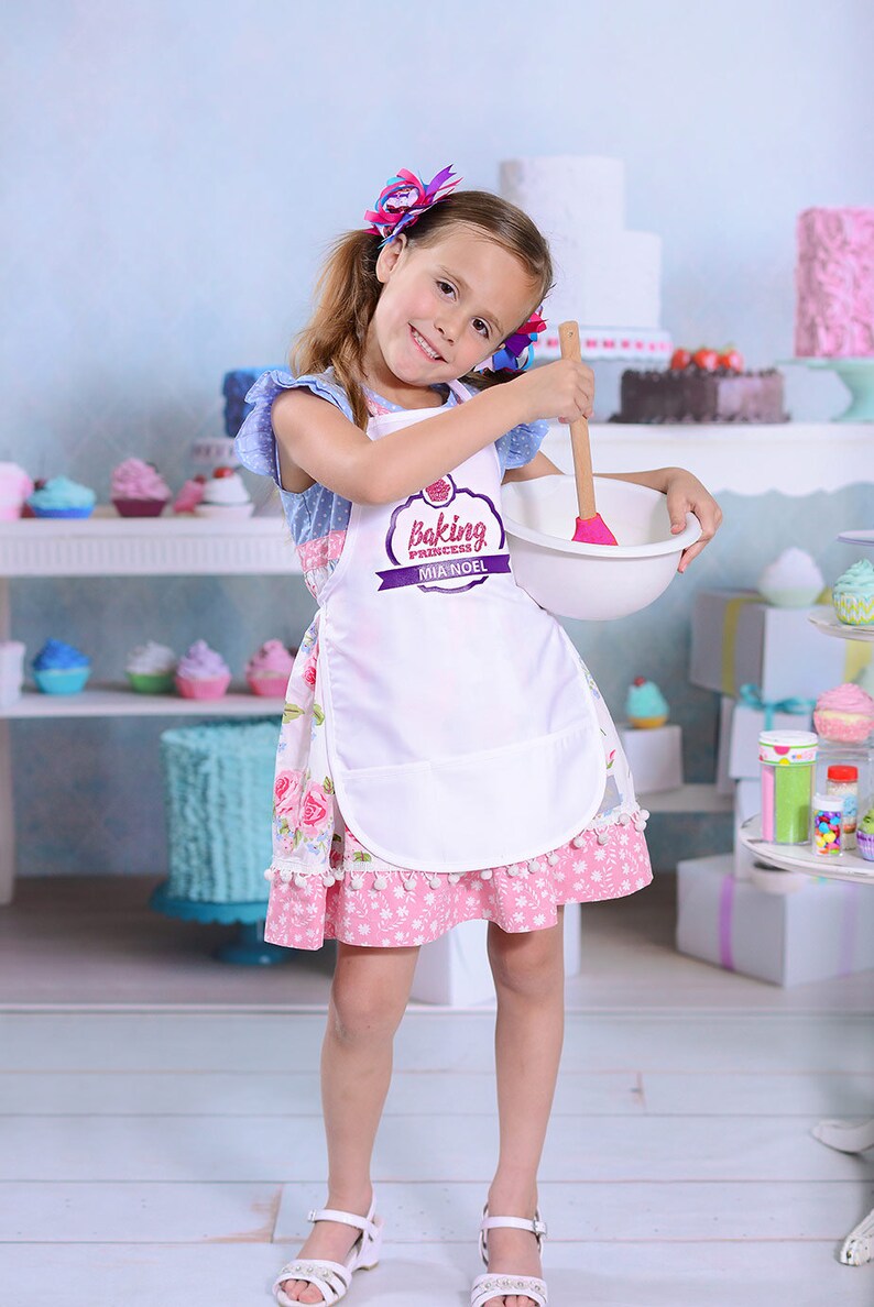 Child's Apron Baking Princess Girls Apron Personalized | Etsy