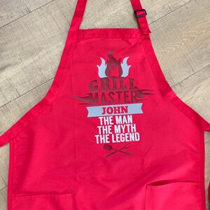 Grill Master Personalized Men's Apron | Dad's BBQ Apron | Personalized ...