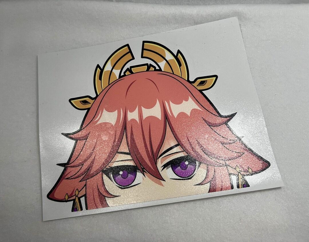Yae Miko Vinyl Peeker Sticker - Etsy