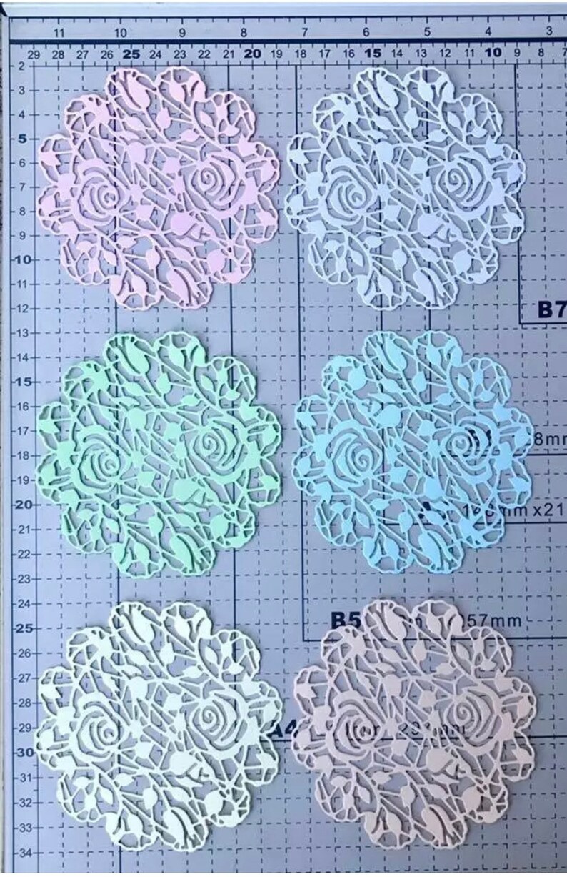 Roses Doily, 1 Pack of 5pcs. Great for Your Cardmaking, Scrapbooking ...