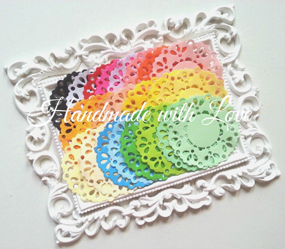 2.3 Inches Rainbow Paper Doilies, 1 Pack of 24 Color. Perfect for ...