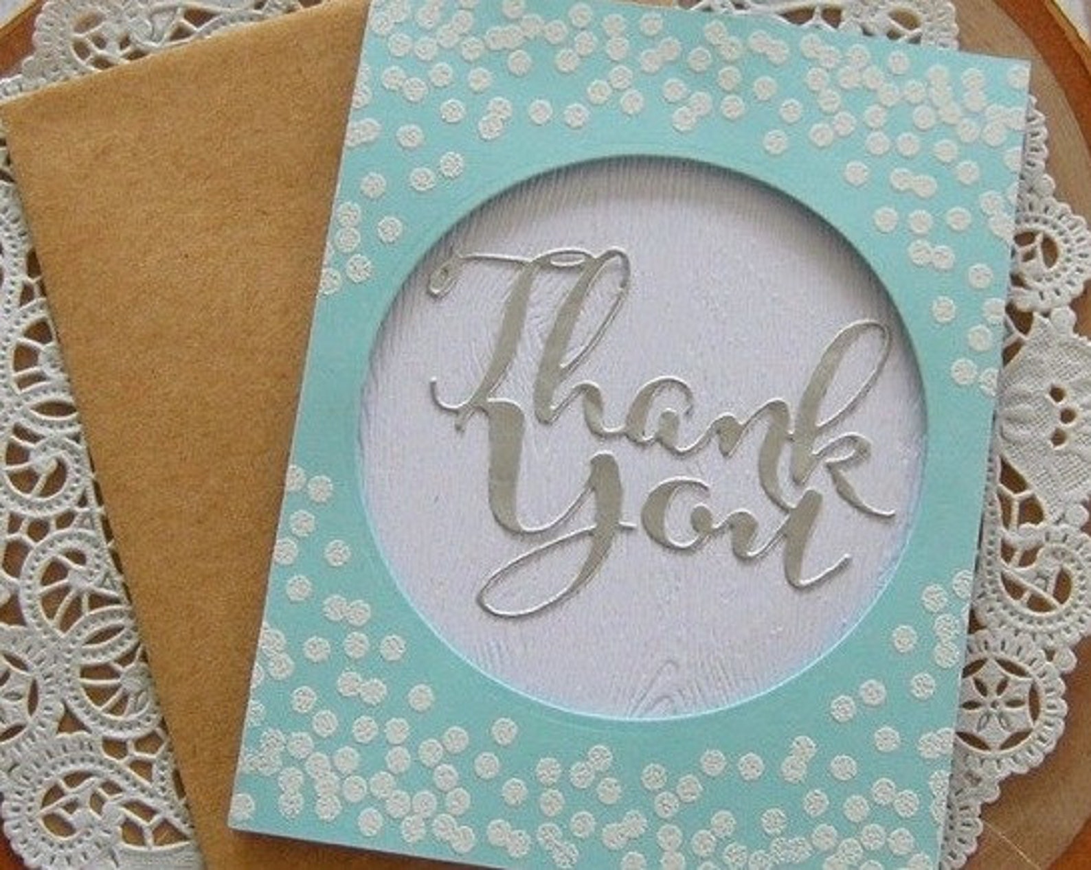 Thank You Cut Out in Gold and Silver Cardstock. 1 Pack Pf 5pcs. Perfect ...