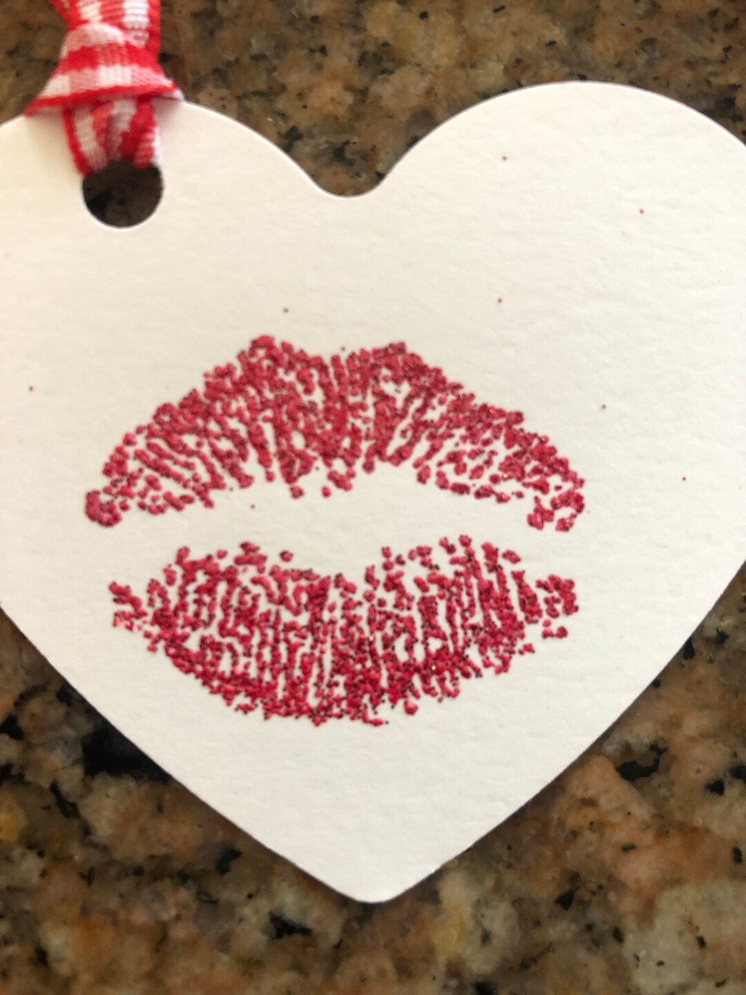 Bright Ruby Red Lips Gift Tags! White Heart-shaped Card Stock, Red ...