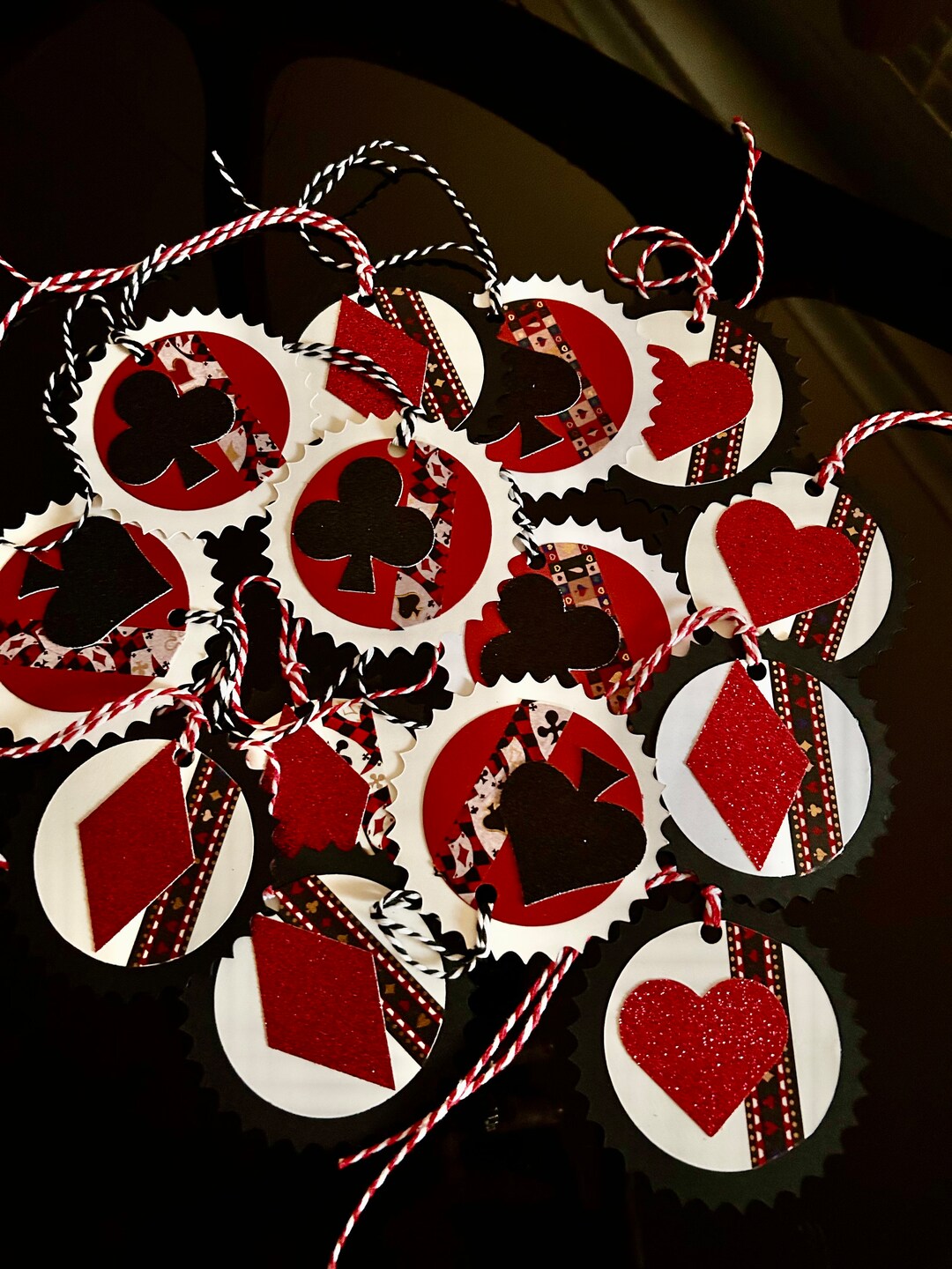 Super Fun Mini Playing Card Gift Tags for Casino Night! 3" Round ...