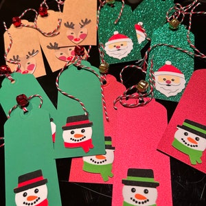 Cutest Christmas Tags With Snowmen, Santa and Reindeer. Long Rectangles ...