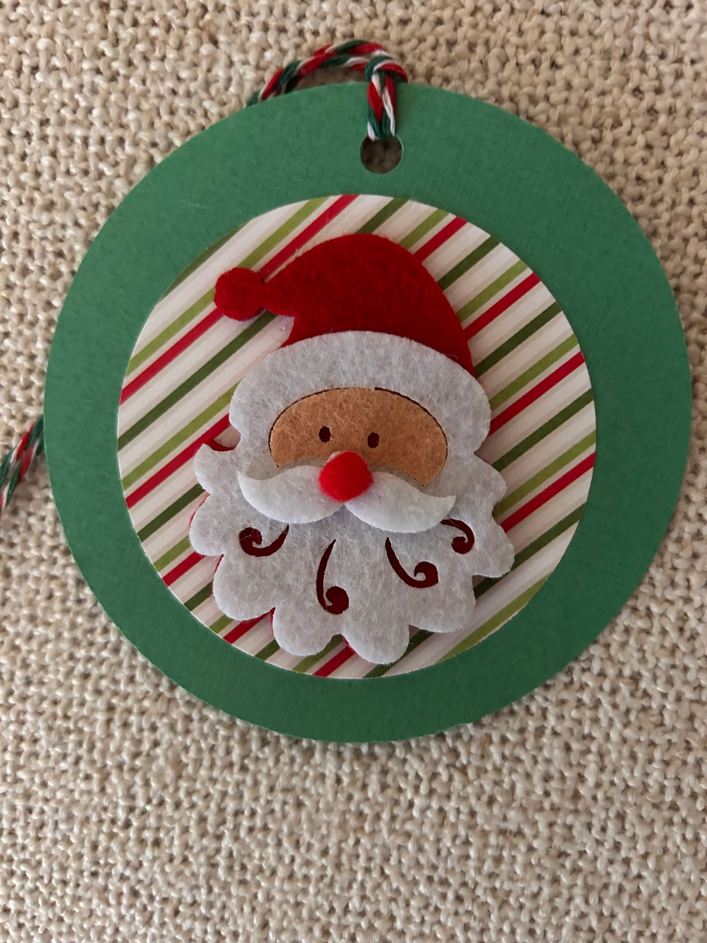 Christmas Gift Tags Featuring Felt Holiday Figures Unusually Large ...