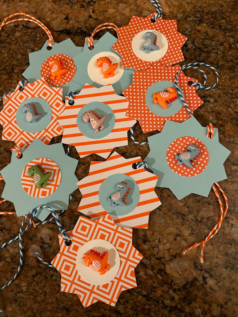 Friendly Dinosaur Gift Tags for Kids. Oranges & Blues and the Cutest ...