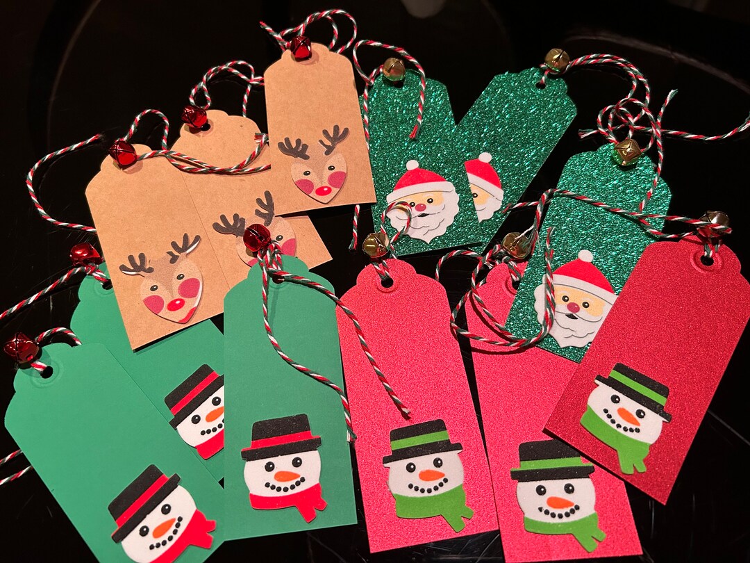 Cutest Christmas Tags With Snowmen, Santa and Reindeer. Long Rectangles ...