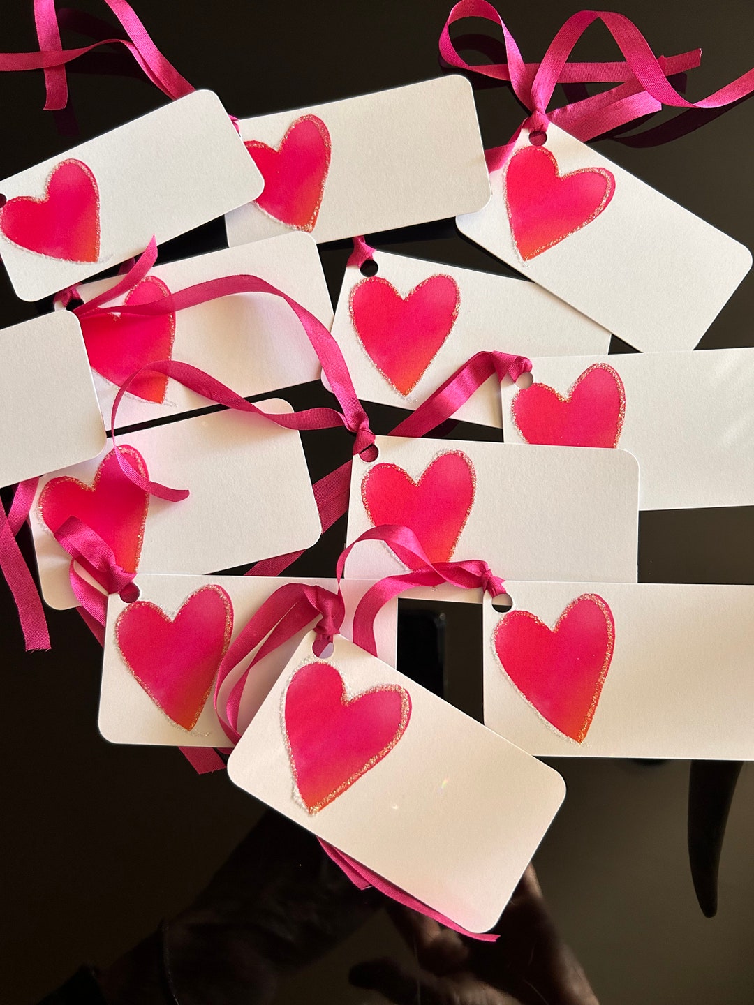 Love Always! Valentines Day Gift Tags With Hot Pink Hearts Embellished ...
