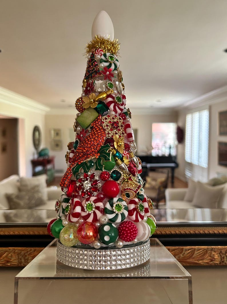 Sparkly Jeweled 12" Christmas Tree. Rare Hand-curated Full of Gems ...