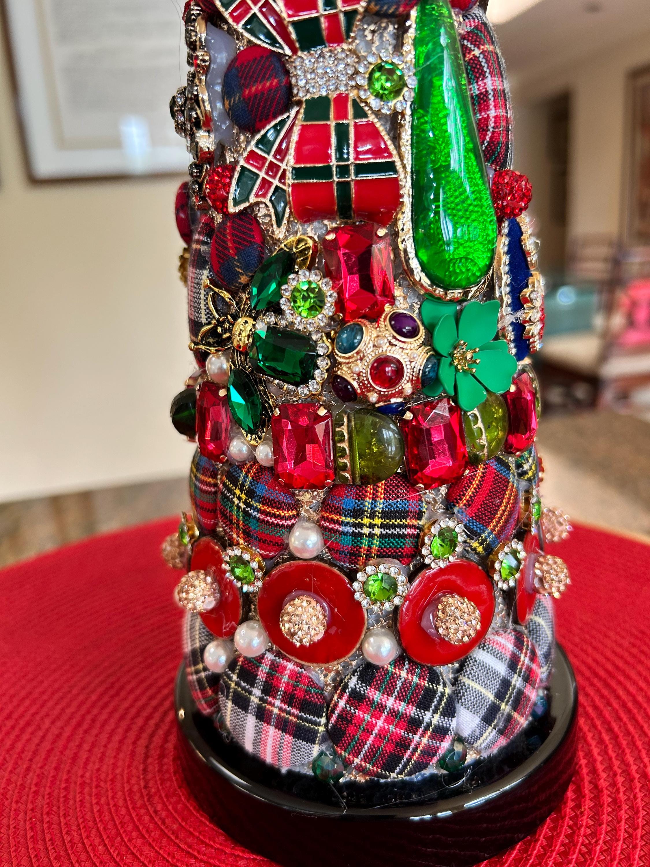 Scottish Tartan Holiday Tree, Glitzy Table Decor, Rare Find - Etsy