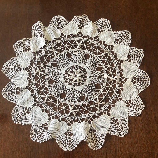 Crochet Heart Doily - Etsy