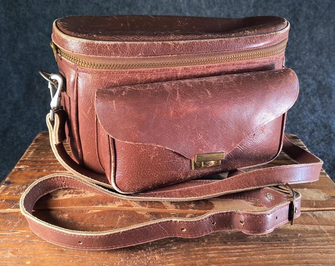 Vintage Leather Camera Bag - Etsy