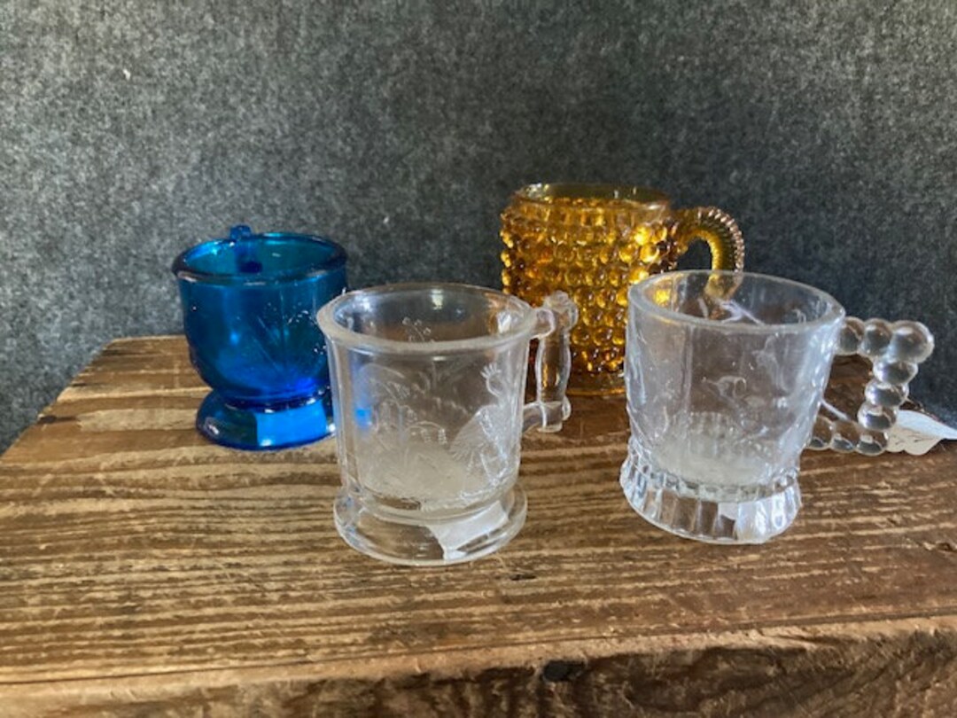 Antique Pressed Glass Children's Cups - Etsy