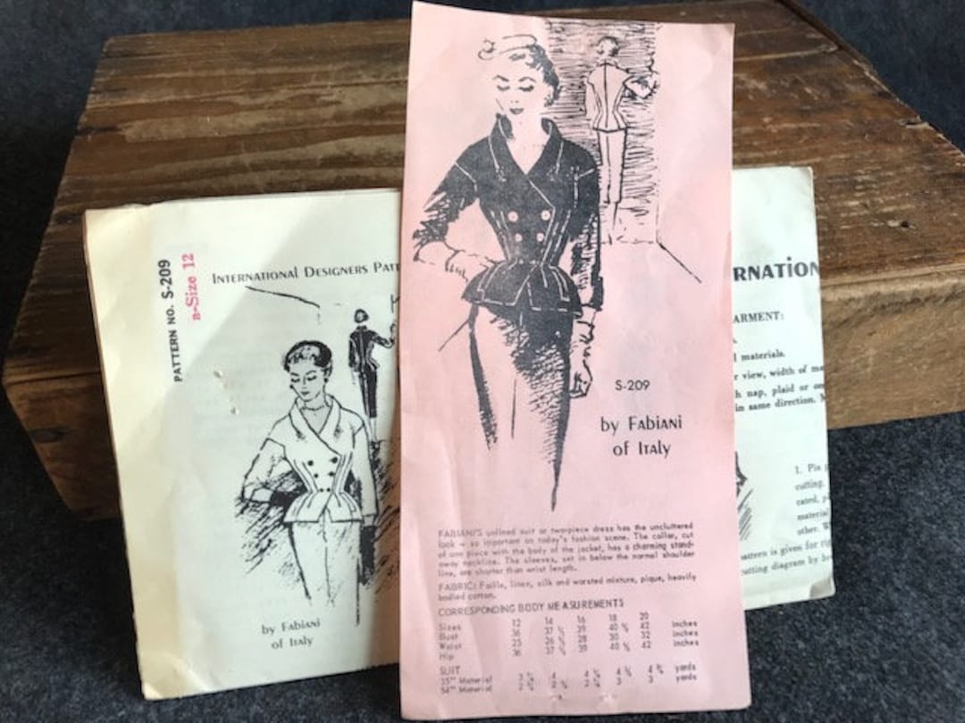 International Designers Fabiani of Italy Suit Pattern - Etsy