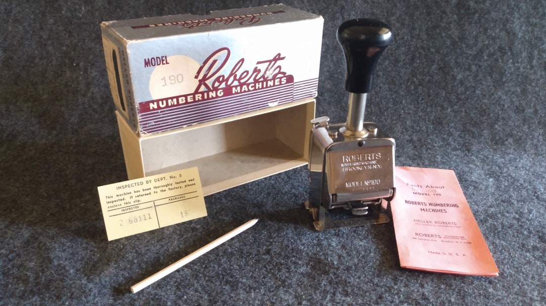 Roberts Model 190 Numbering Machine - Etsy