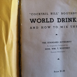RARE 1934 Boothby's World Drinks Cocktail Book - Etsy