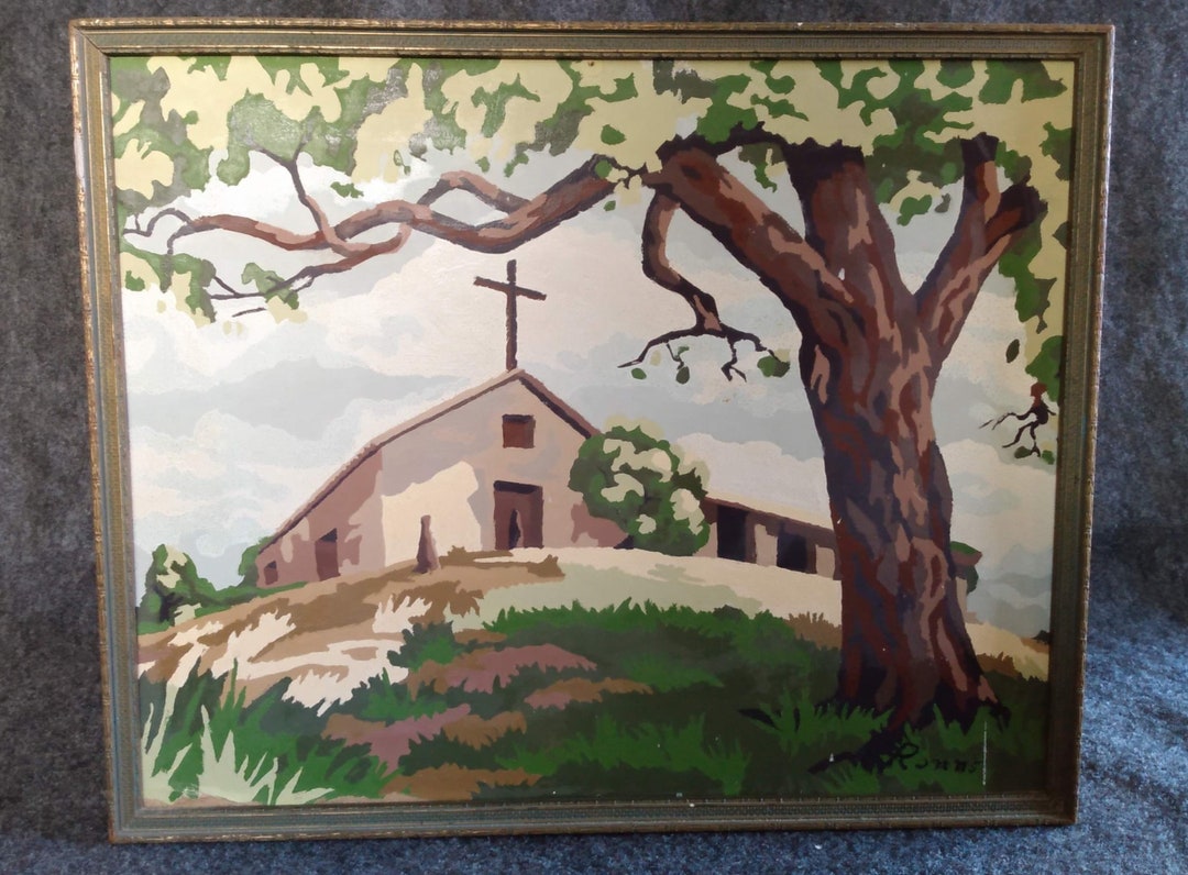 RARE Paint by Number Mission Painting - Etsy