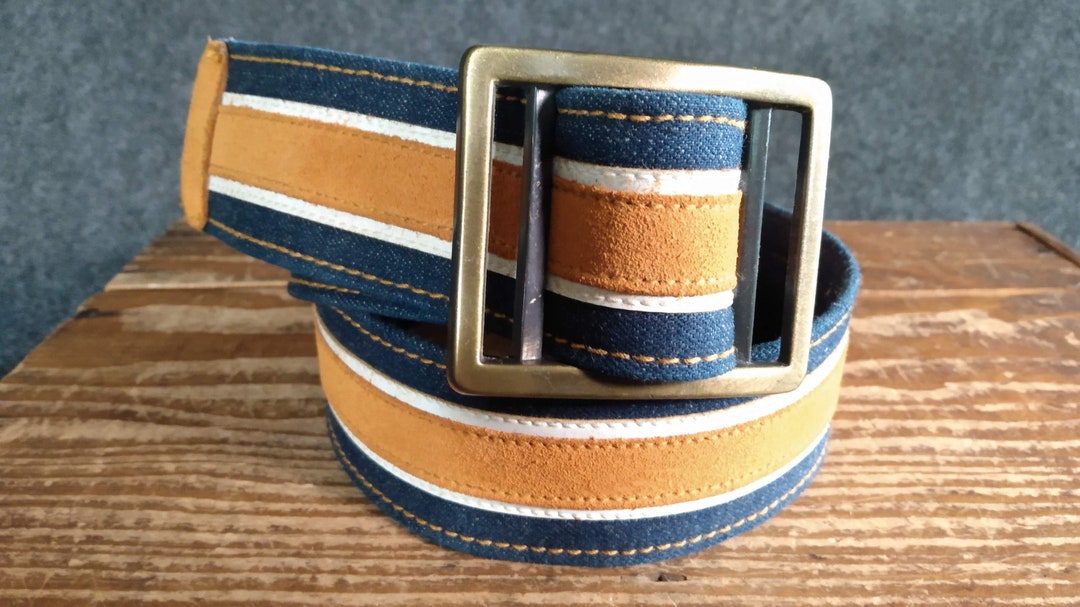 Denim and Suede 70's Belt - Etsy