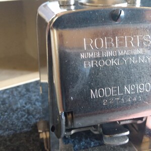 Roberts Model 190 Numbering Machine - Etsy