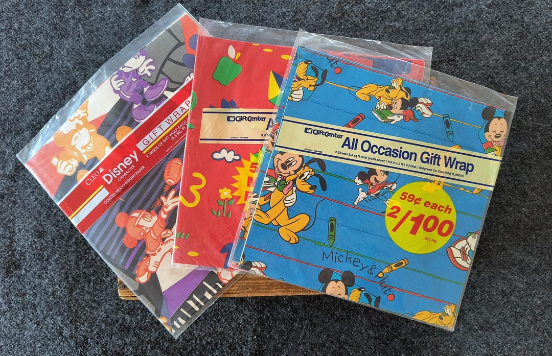 80s Gift Wrap Paper Mickey Mouse - Etsy