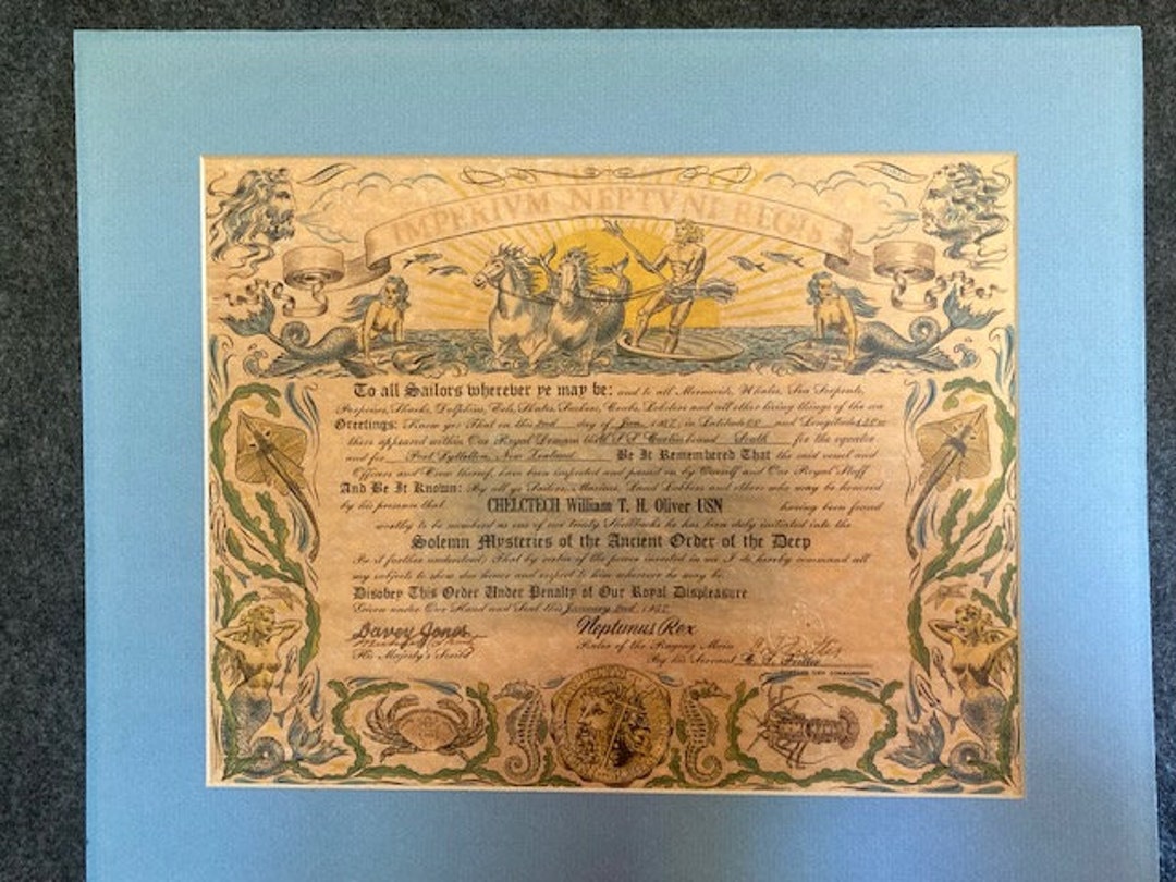 Imperium Neptuni Regis Certificate 1957 - Etsy
