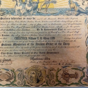 Imperium Neptuni Regis Certificate 1957 - Etsy
