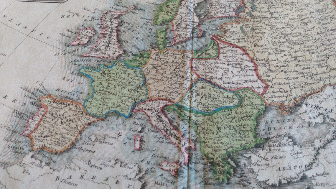 1809 Cundee Albion Europe Map - Etsy