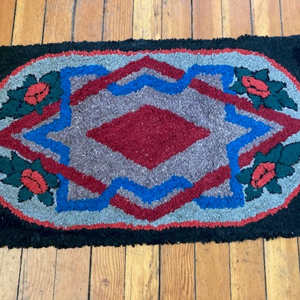 Primitive Hooked Rug - Etsy