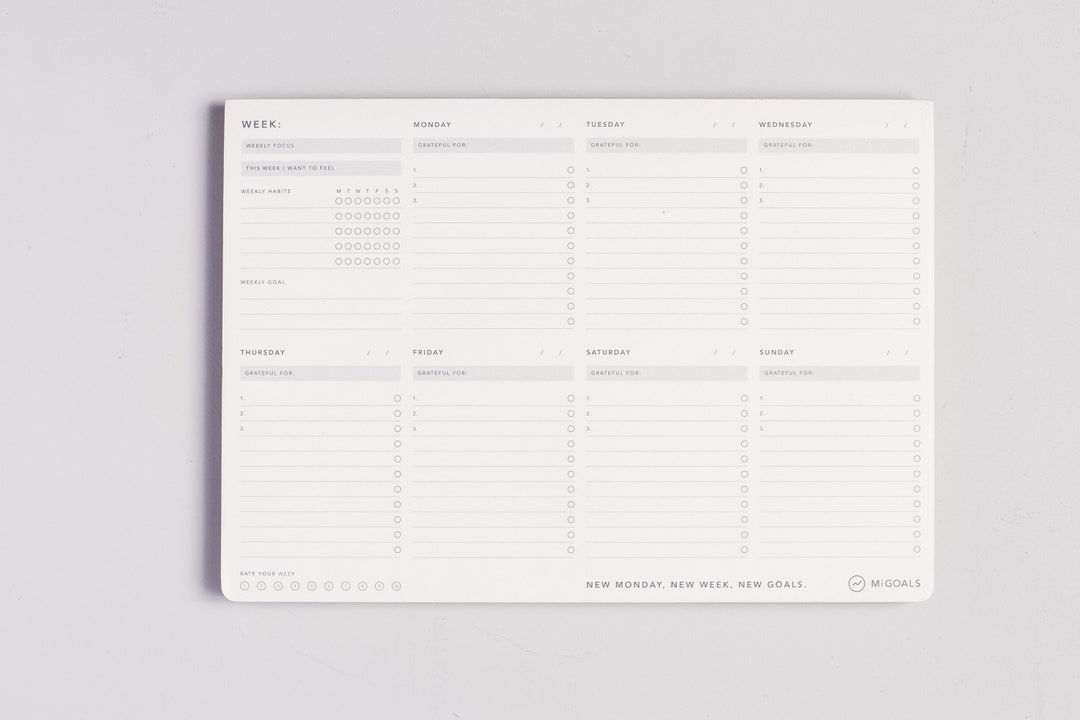 Weekly Pad Goal Setting to Do List Productive Inspiring - Etsy