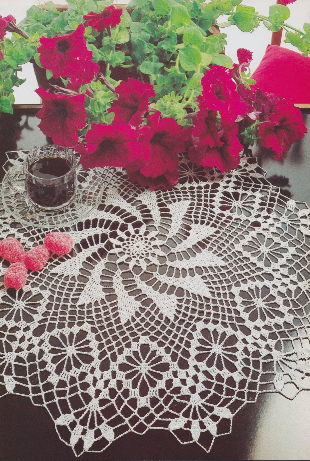 Pinwheel Table Mat Doily PDF Digital Charted Crochet Pattern - Etsy