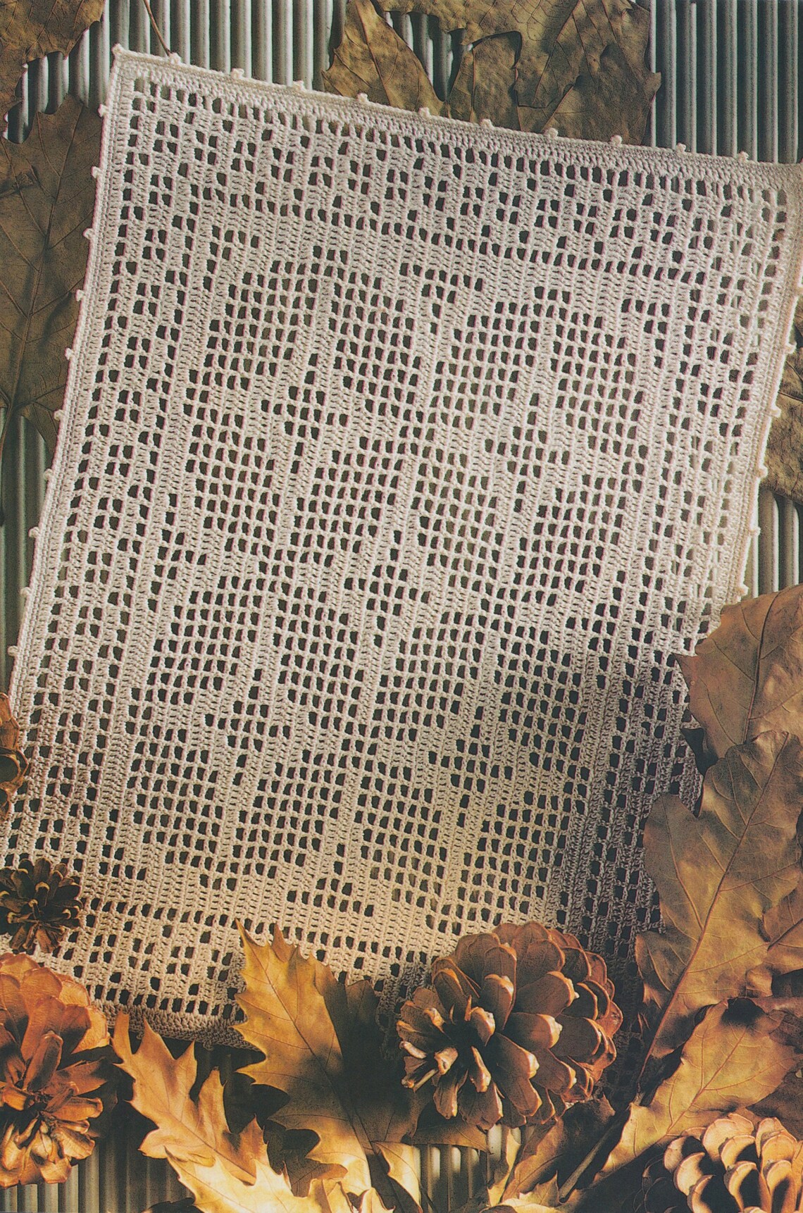 Geometric Filet Crochet Mat PDF Vintage Charted Crochet Pattern Digital ...