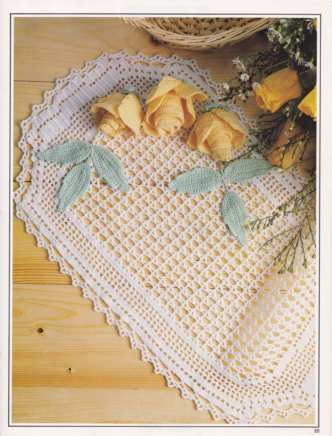 Yellow Roses Irish Crochet Pattern PDF Digital Download - Etsy