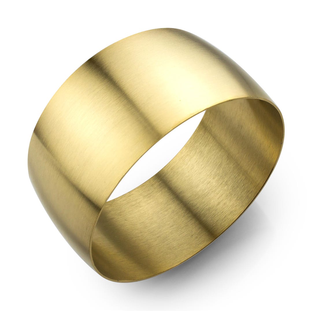 Stainless Steel Wide Hard Bracelet (3 Cm) Yellow Gold PVD Coating. - Etsy