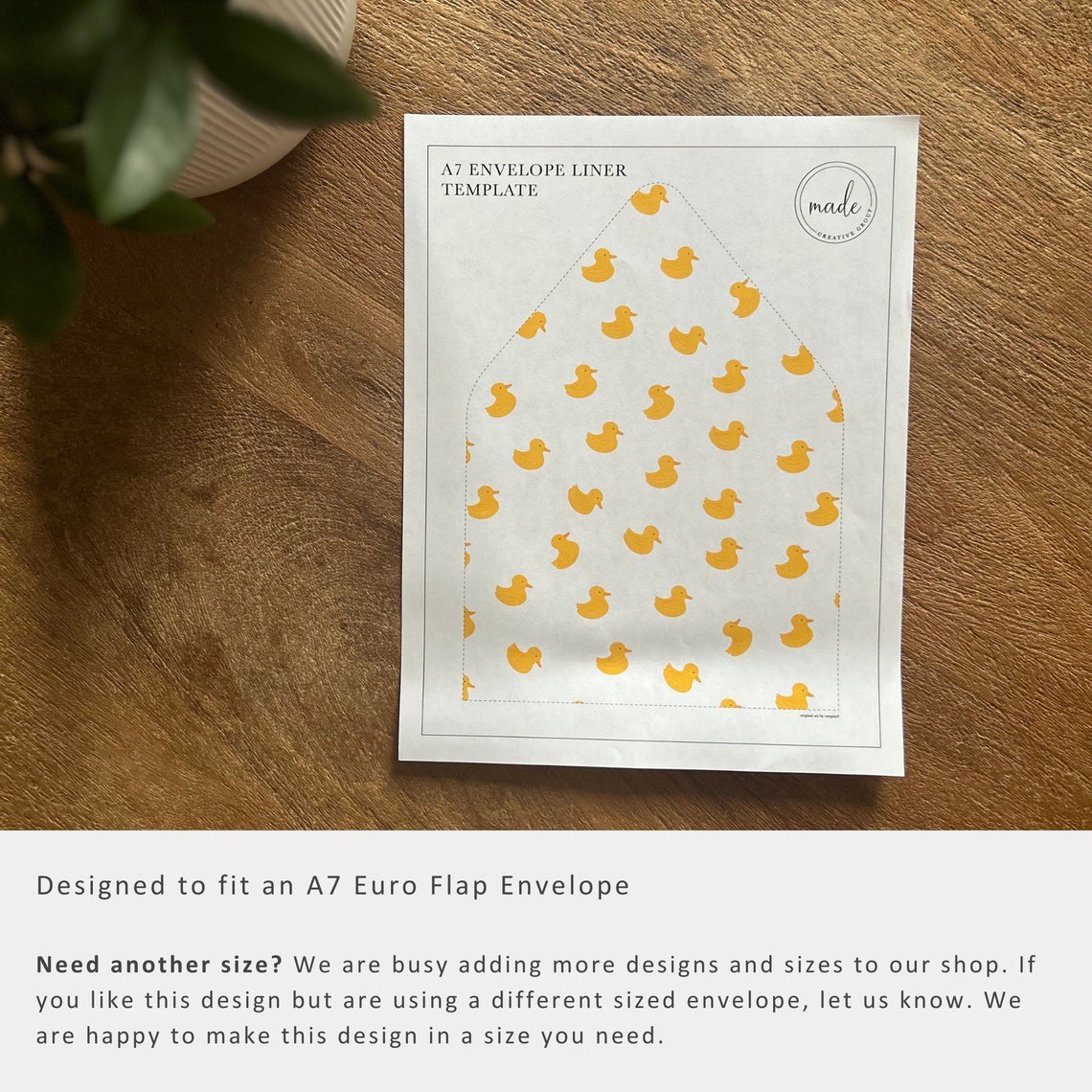 Cute Yellow Rubber Duck Envelope Liners Printable Design for Baby ...
