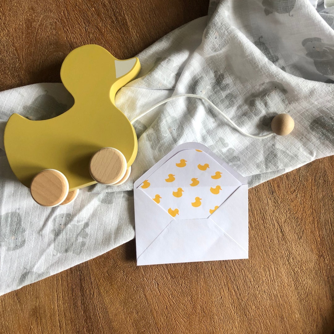 Cute Yellow Rubber Duck Envelope Liners – Printable Design for Baby ...