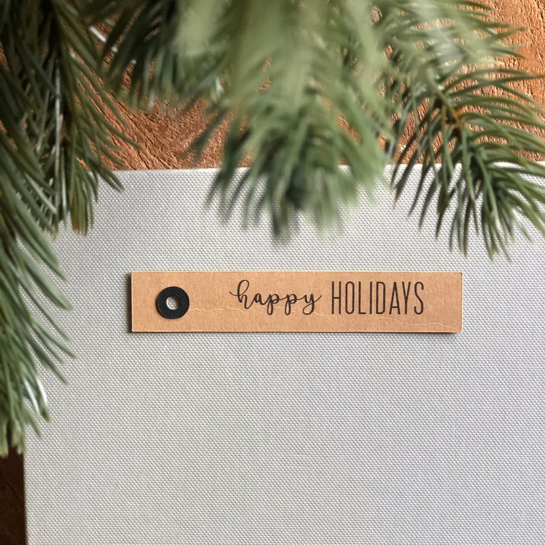 Happy Holidays Gift Tag Kraft Paper Holiday Gift Wrapping Tag With ...