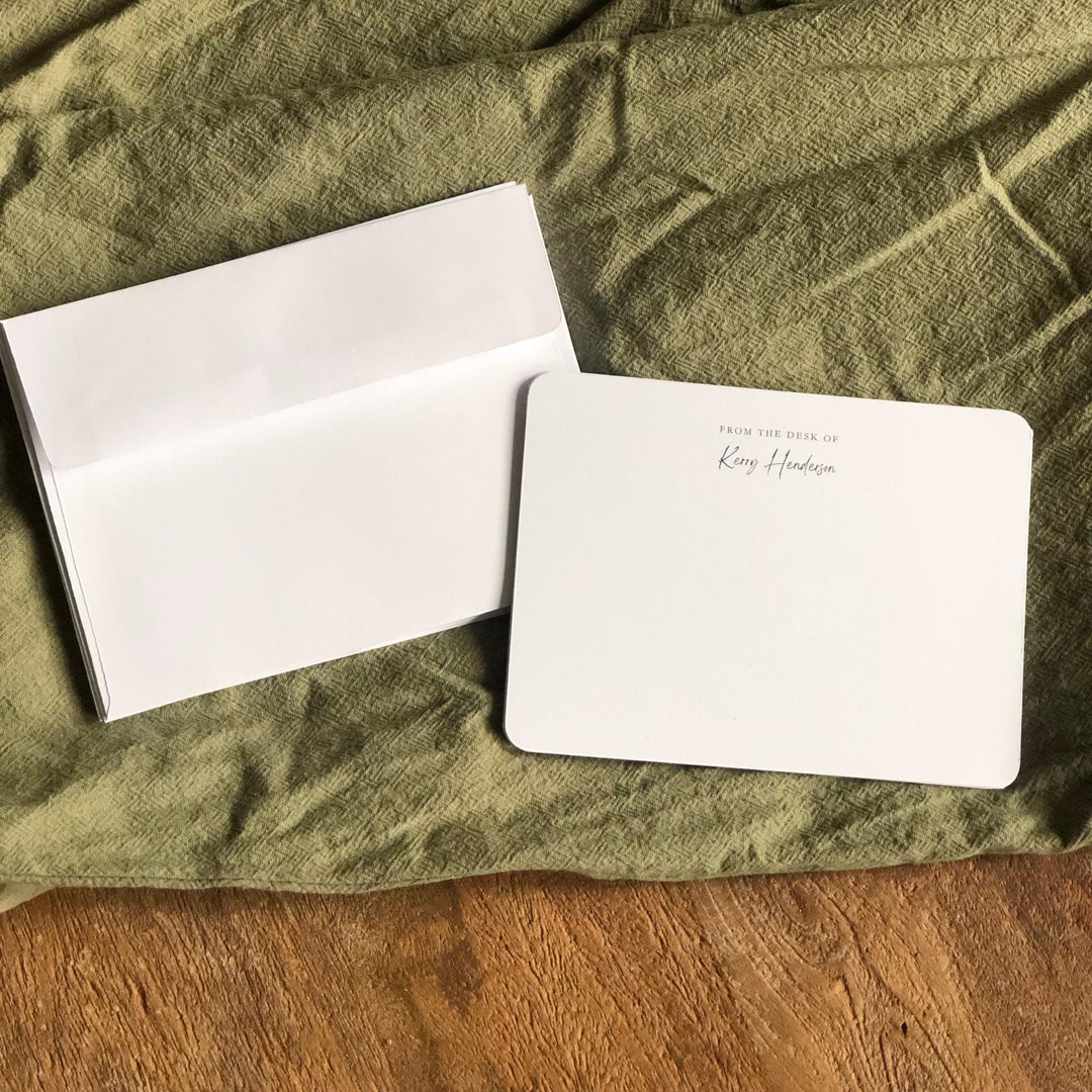 Personalized "from the Desk Of" Notecards With Envelopes – Custom ...