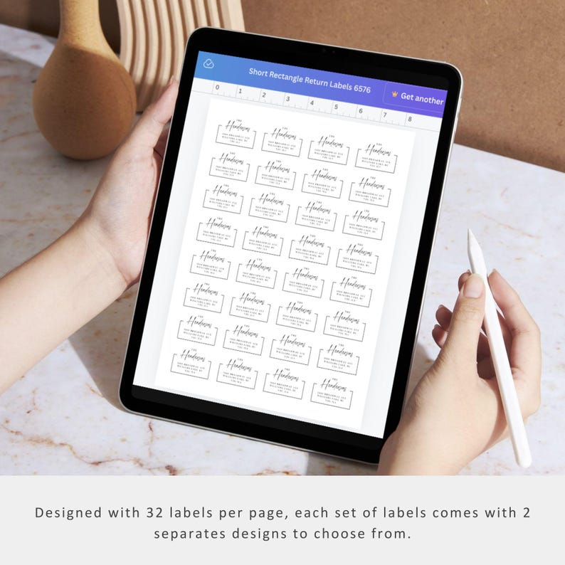 Editable Digital Address Label Template for Canva | 32 Labels per Page ...