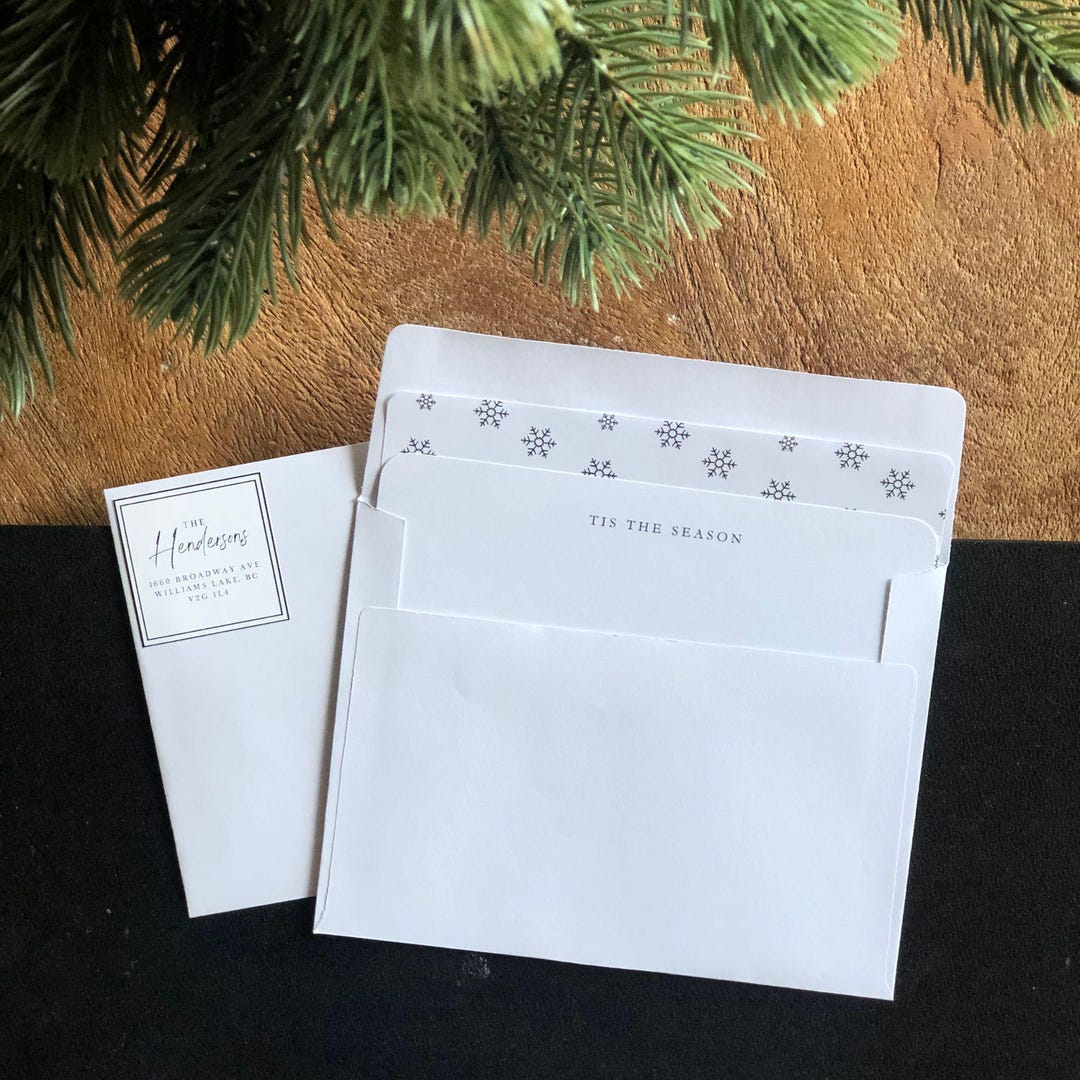 30 Piece Stationery Set With 10 Note Cards, 10 Snowflake Envelope ...
