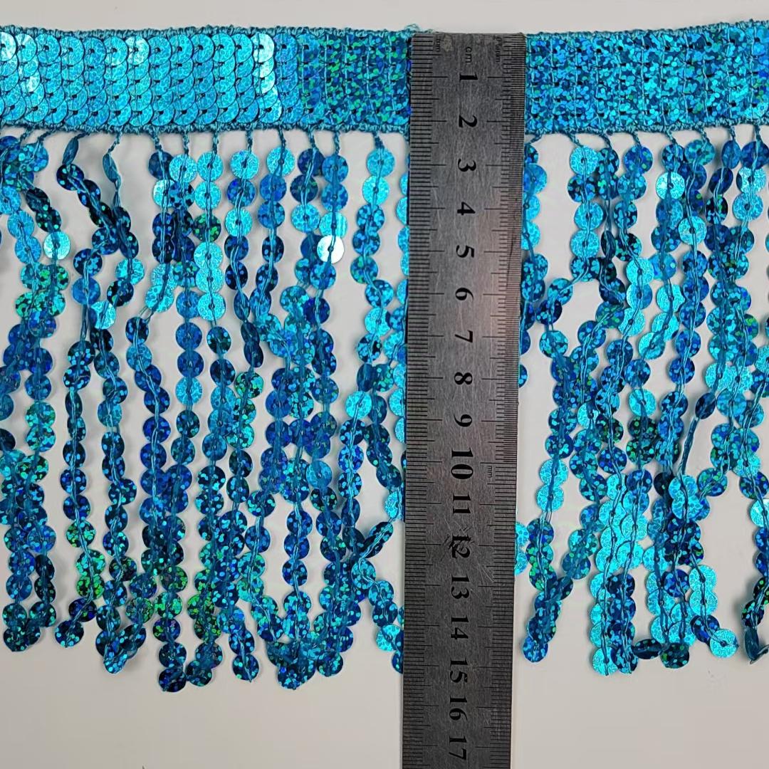 10 Yards 6 Inch Wide Thick Braided Band Sequins Chainette Fringe, 100 ...