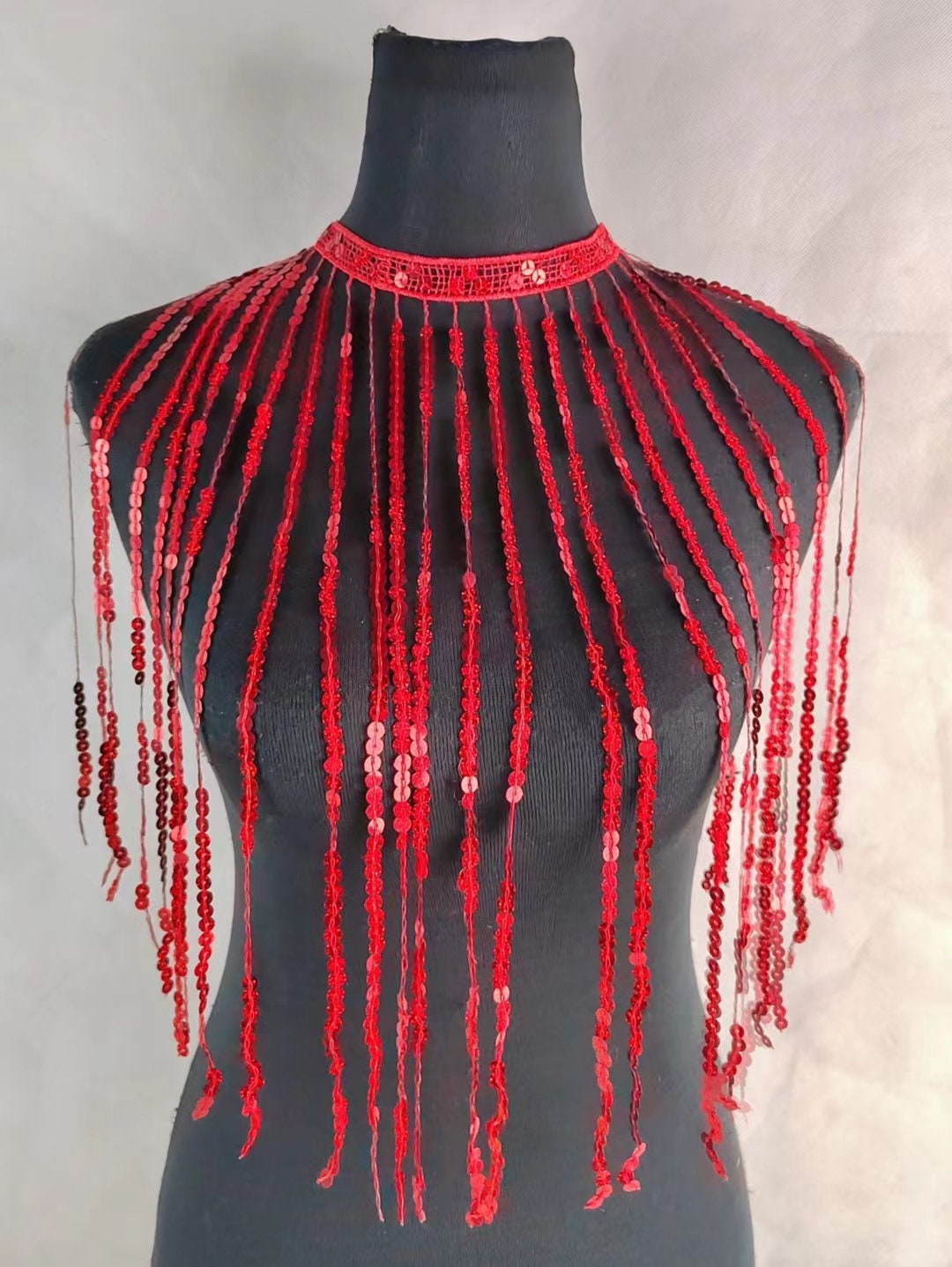 10 Yards 16 Inch Wide Sequins Fringe With Narrow 1.5cm Wide Headband ...