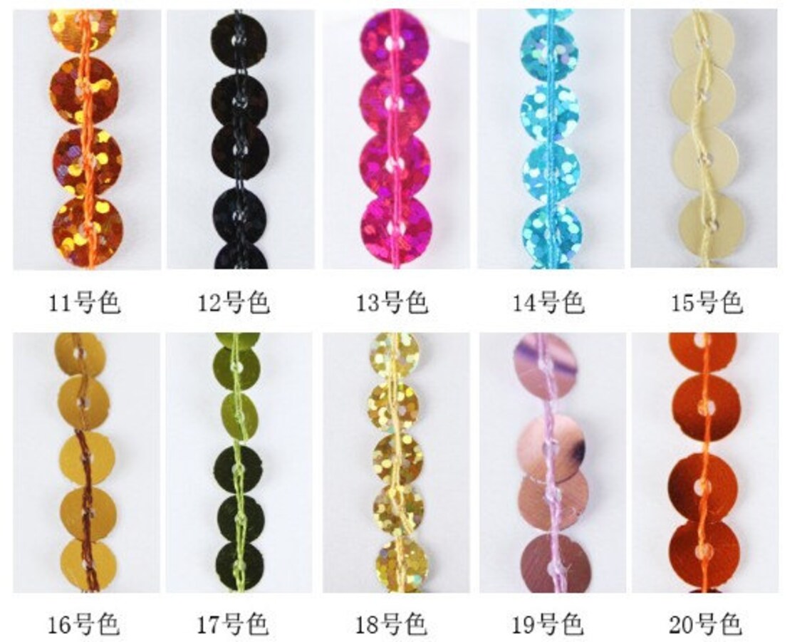 8 Inch Sequins Chaintte Fringe, 54 Different Colors for Your Choice ...