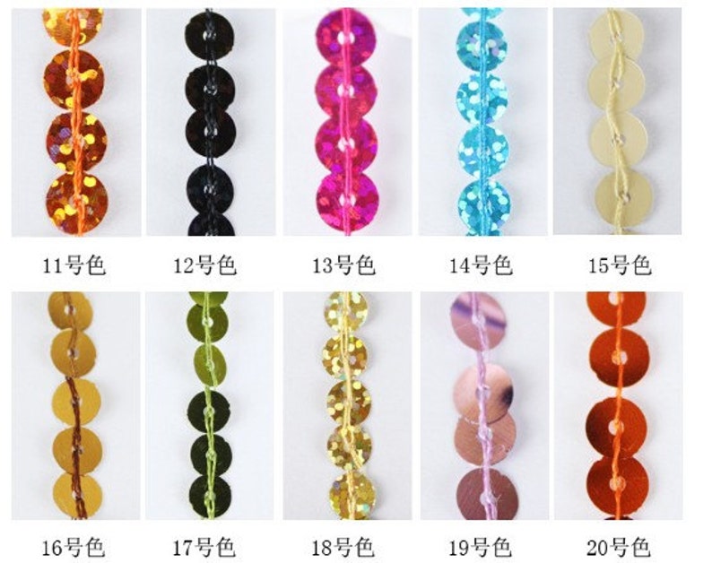 8 Inch Sequins Chaintte Fringe, 54 Different Colors for Your Choice ...