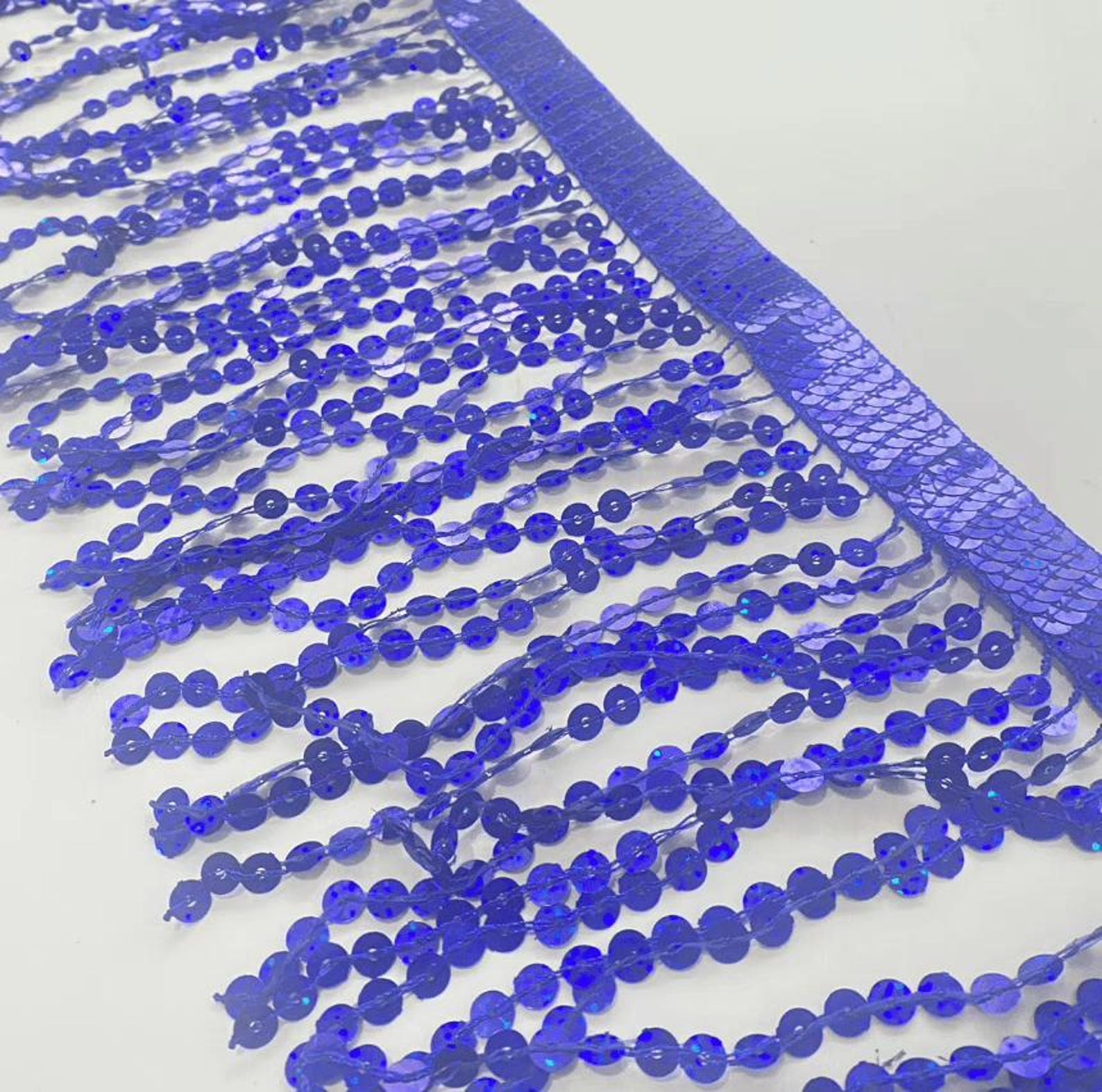 10 Yards 6 Inch Wide Thick Braided Band Sequins Chainette Fringe, 100 ...