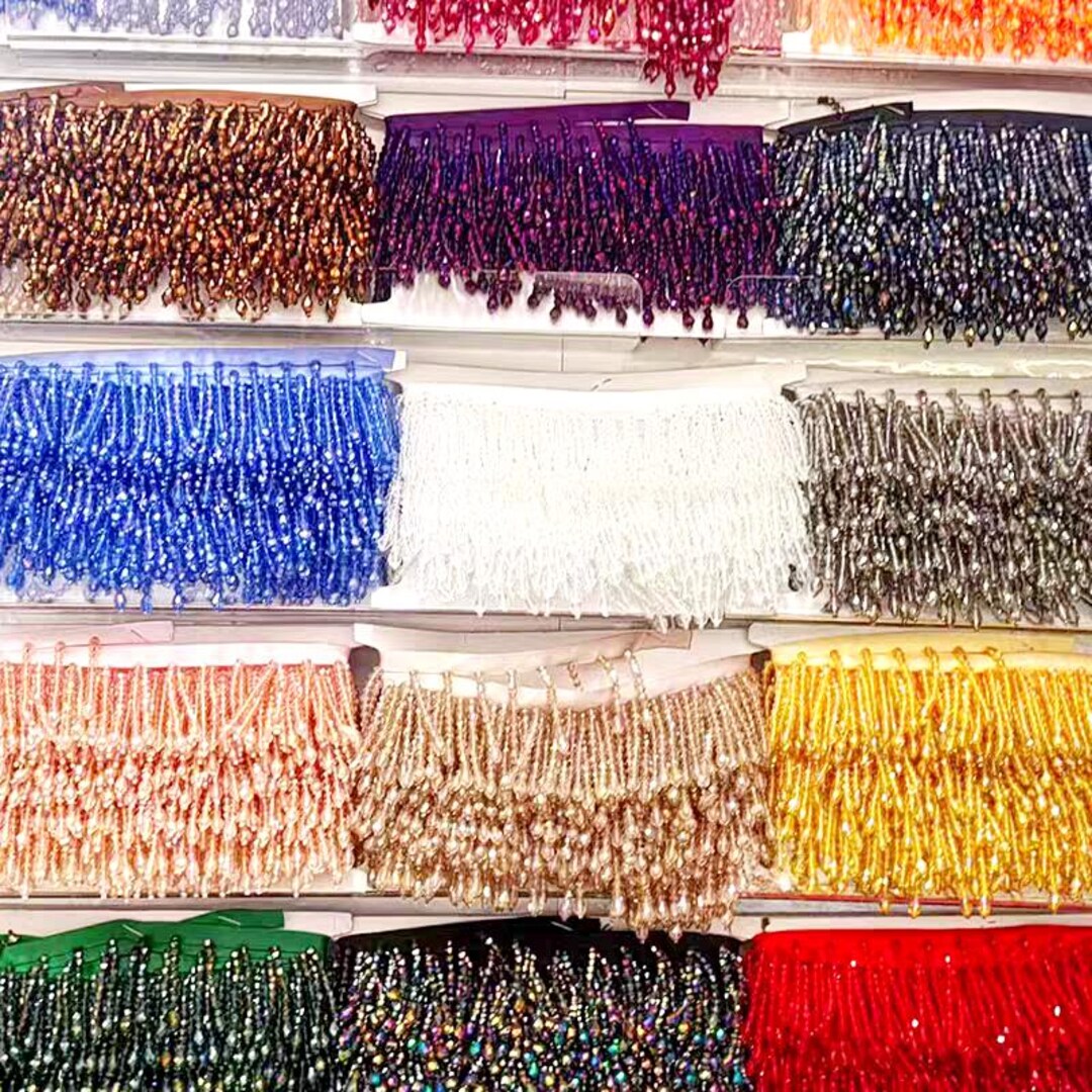 Custom Crystal Bead Fringe: Handmade Trim, 10 Yards - Etsy
