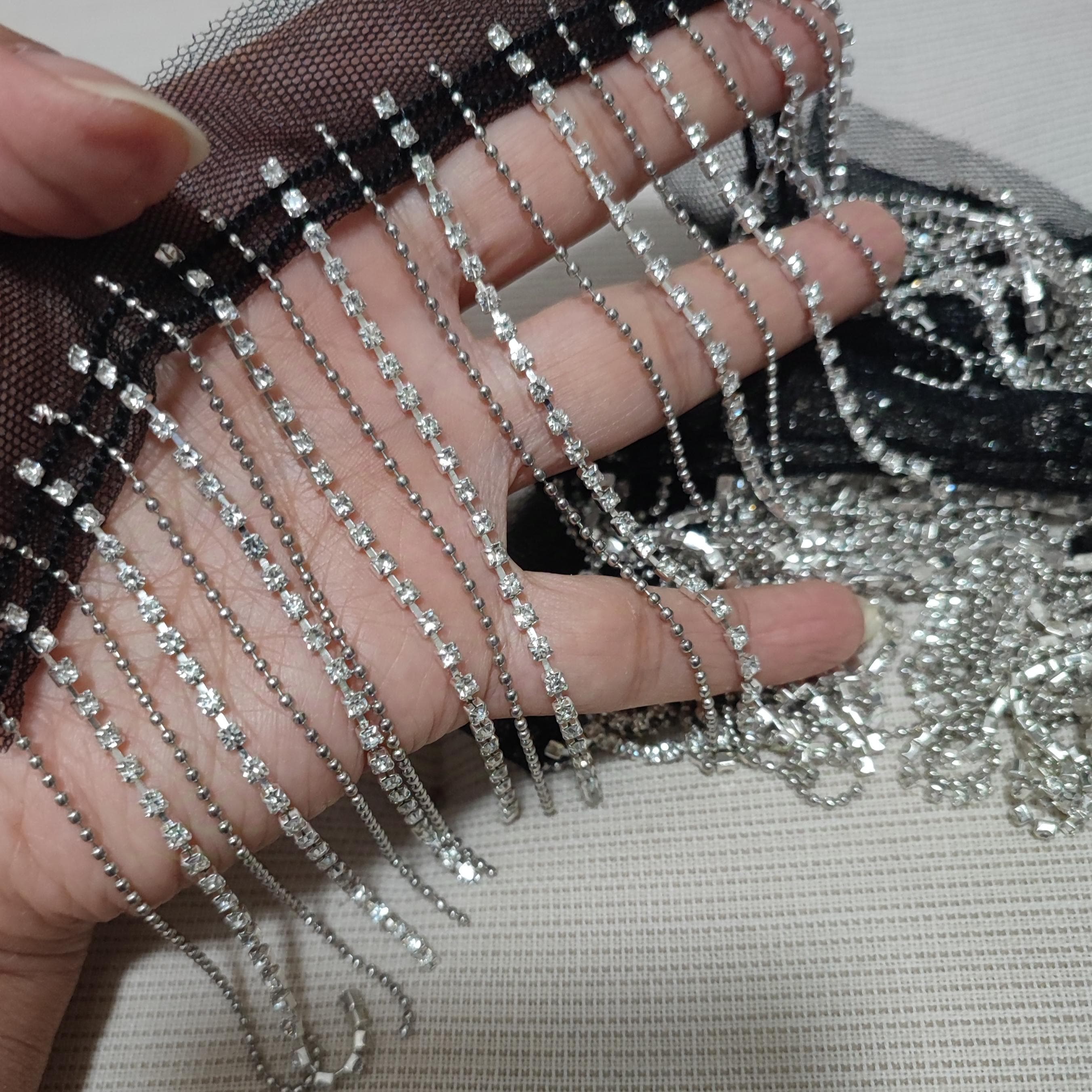 Sparkle Rhinestone Fringe: Copper Bead Chain Trim (90cm Long) - Etsy