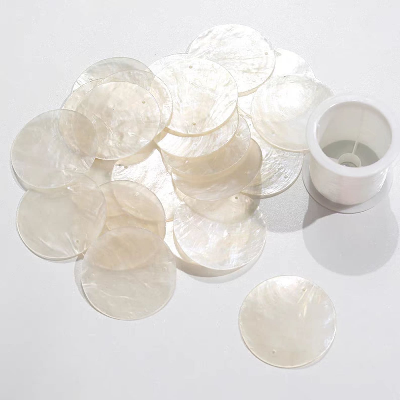 Natural Capiz Shell Discs – 50mm Mother of Pearl Beads for Jewelry ...