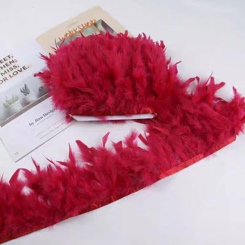 5-7 Inch Wide Turkey Feather Fringe, 10m/color/lot, 23 Different Colors ...